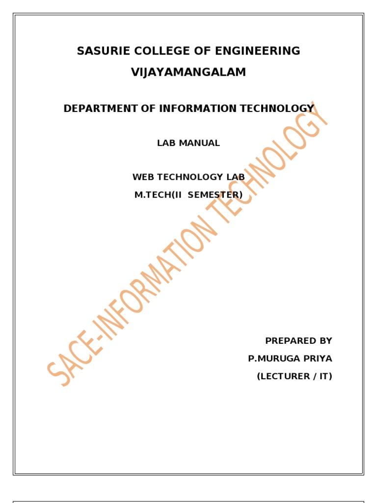 Webtech Lab Manual | PDF