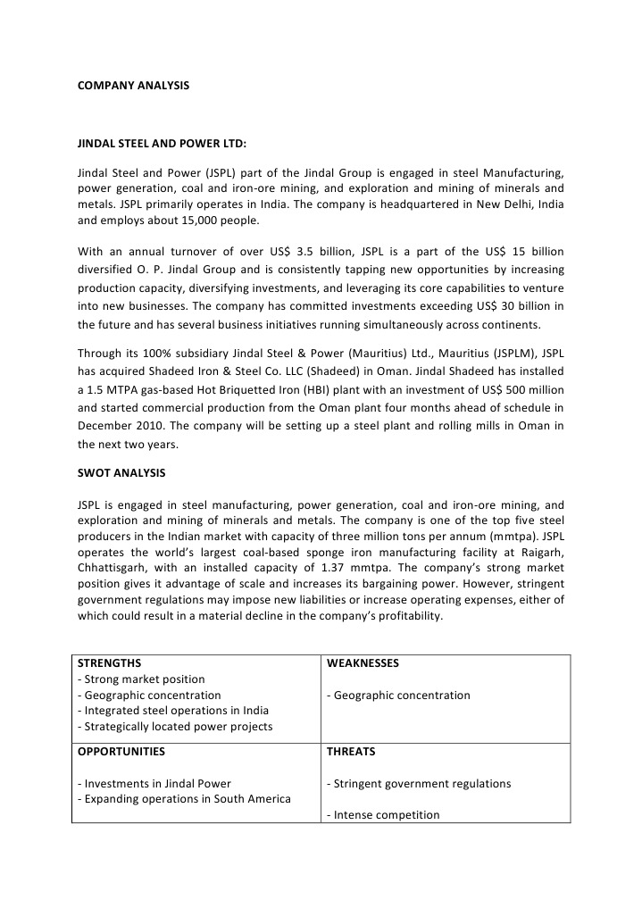 Company Analysis | PDF | Steel | Pipe (Fluid Conveyance)