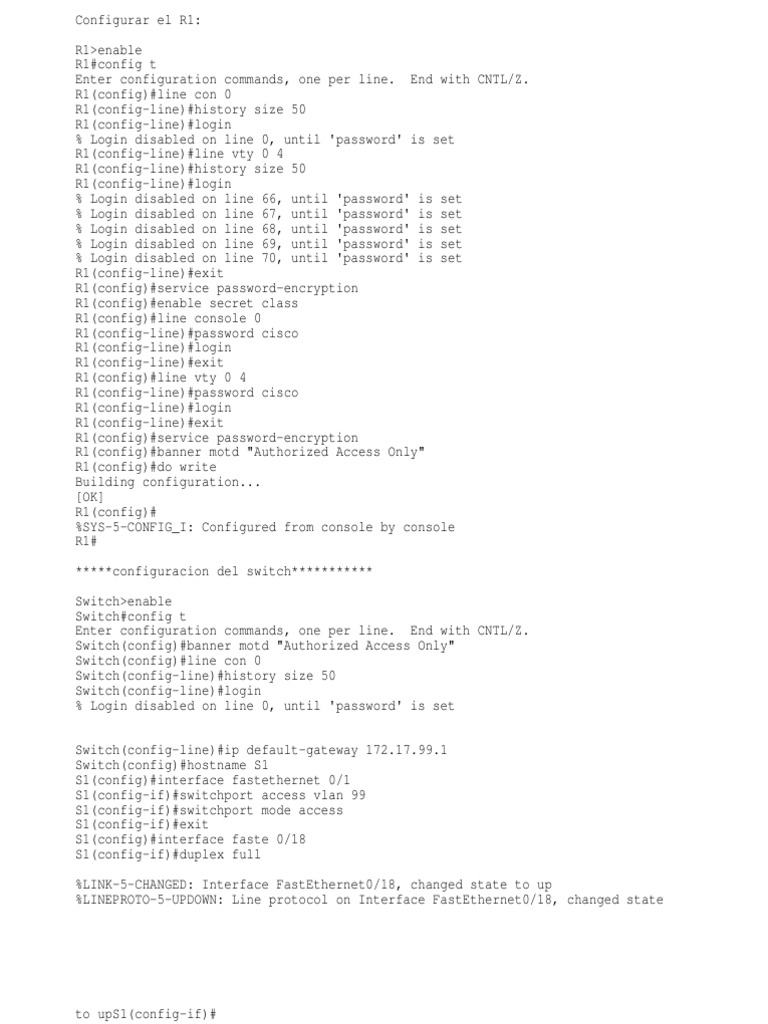 Comandos Utilizados en Actividad PT 2.6.1: Reto de Habilidades de ...
