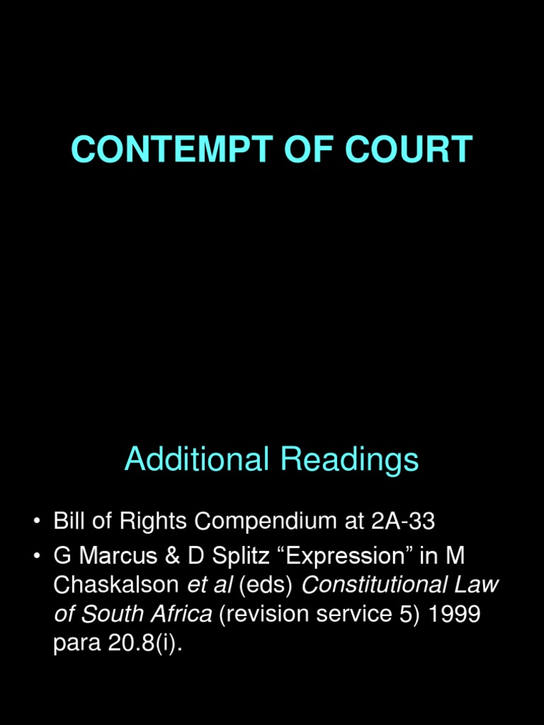 Lecture 4 - Contempt of Court | PDF | Contempt Of Court | Crime & Violence