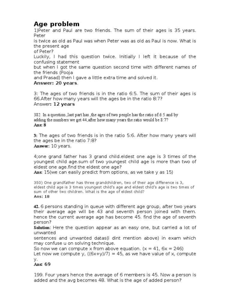 Age Problem: Answer: 20 Years | PDF | Ferrari | Human Resource Management