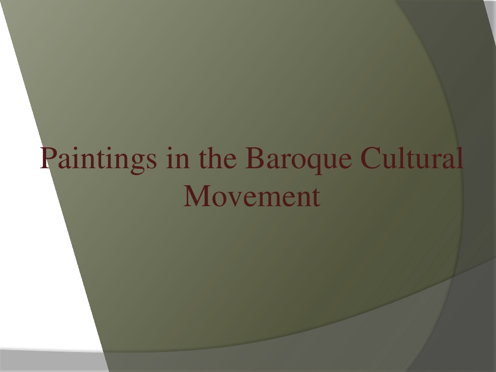 Paintings in The Baroque Cultural Movement | PDF | Paintings | Baroque