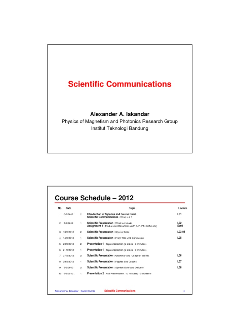 Lecture00 Lecture Schedule | PDF | Lecture | Science