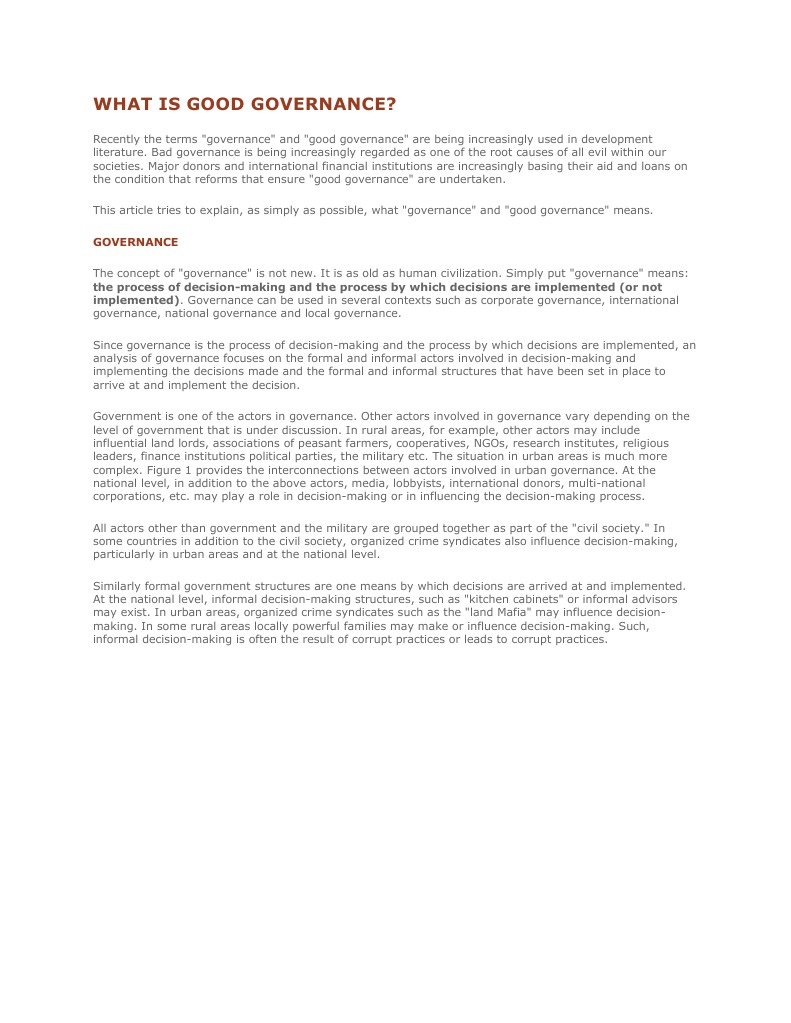 Eight Characteristics of Good Governance | Good Governance | Governance