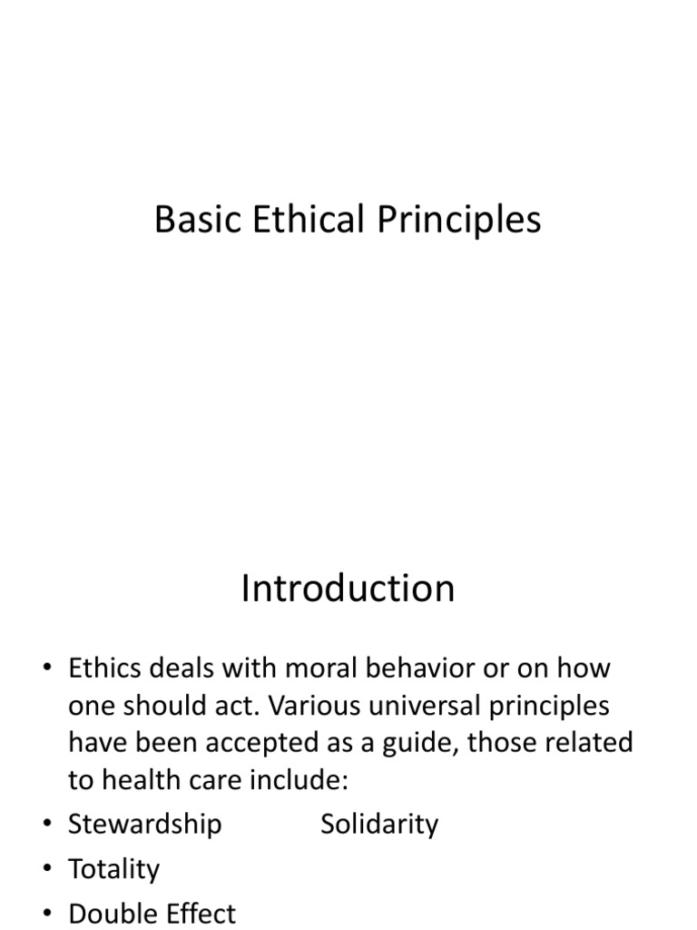 Basic Ethical Principles 2 | PDF | Abortion | Birth Control