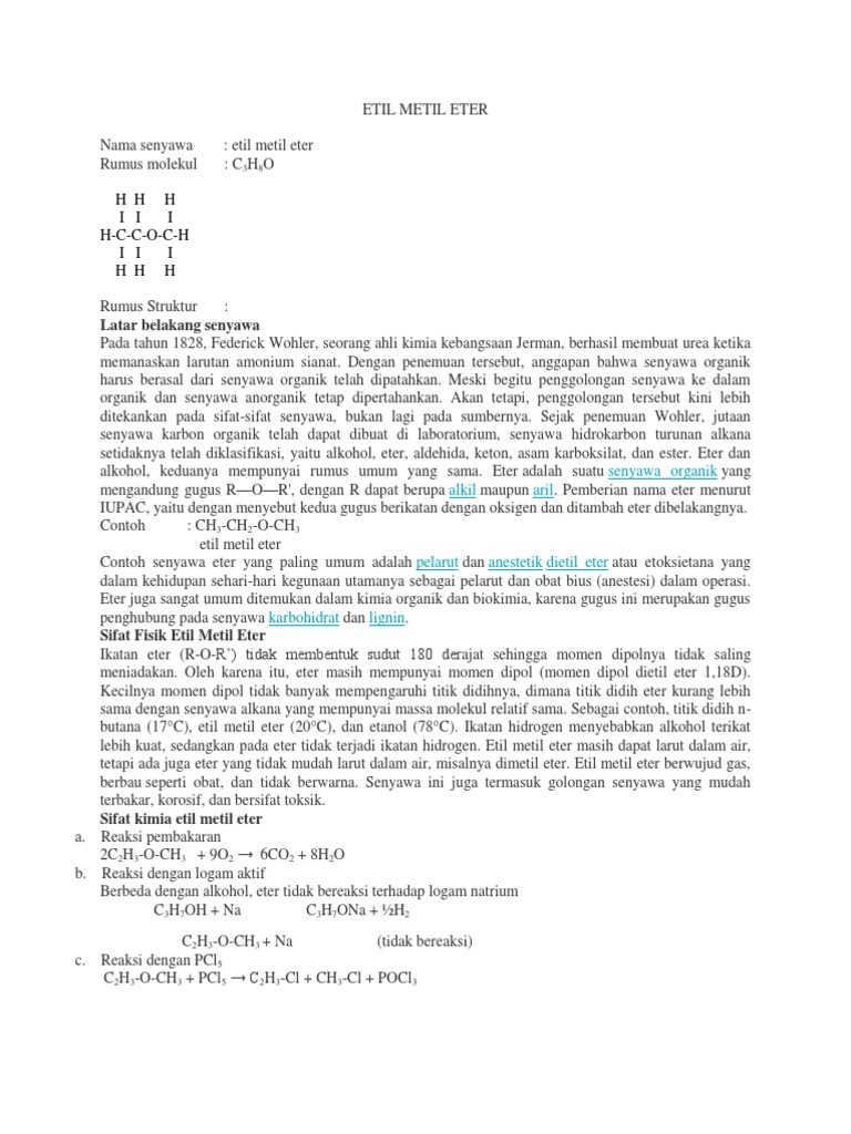 Etil Metil Eter | PDF