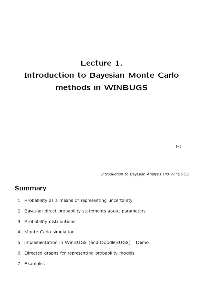 WinBUGS Lectures | PDF | Bayesian Inference | Normal Distribution