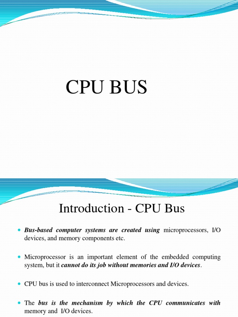 Cpu Bus | PDF | Central Processing Unit | Computer Data Storage