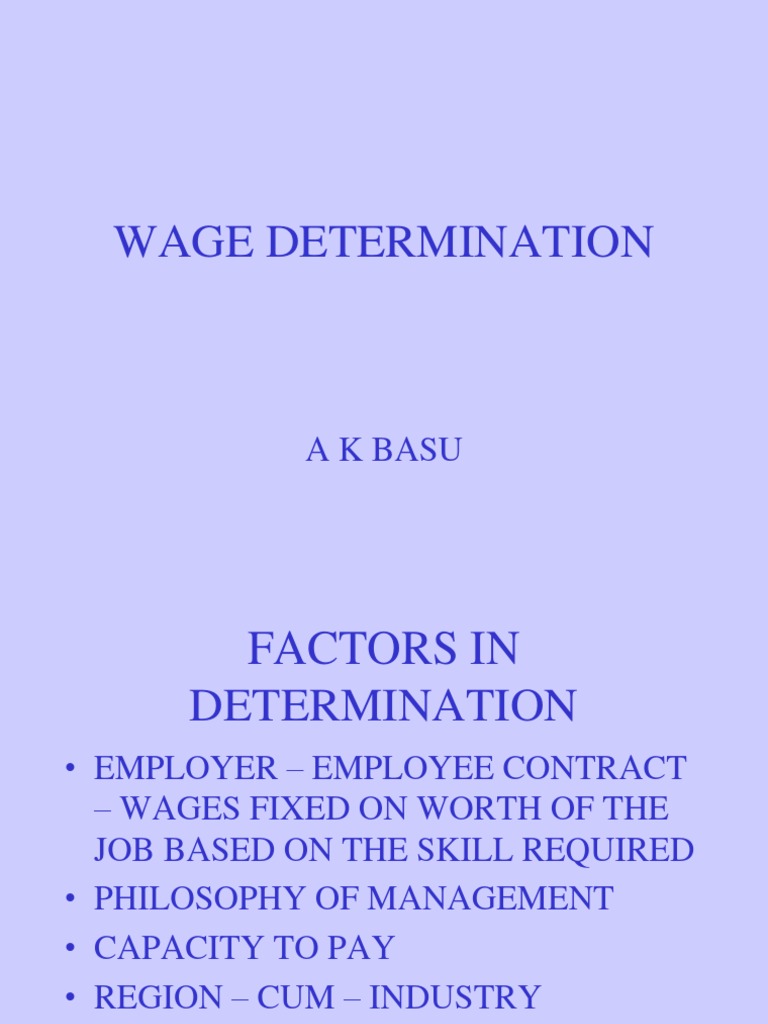 Wage Determination | PDF | Wage | Employment