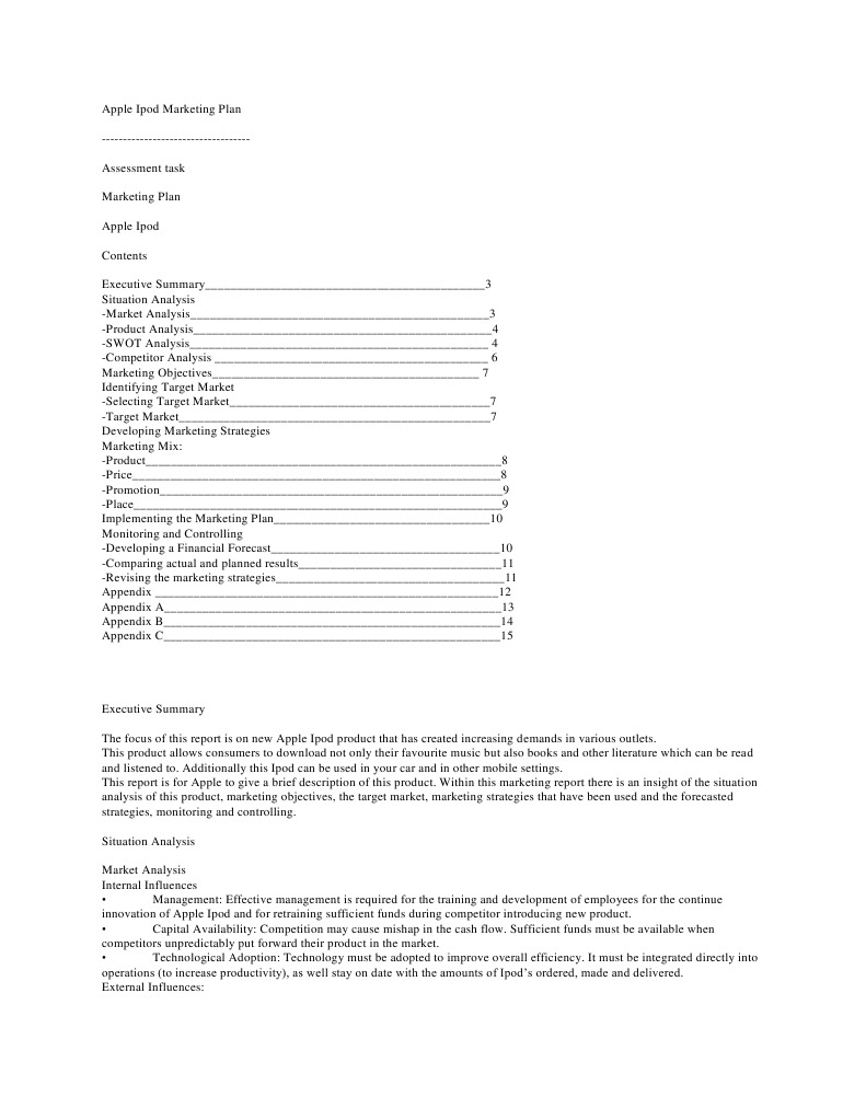 Apple Ipod Marketing Plan | PDF | I Pod | Apple Inc.