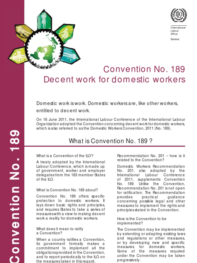 ILO Convention 189 | International Labour Organization | Domestic Worker