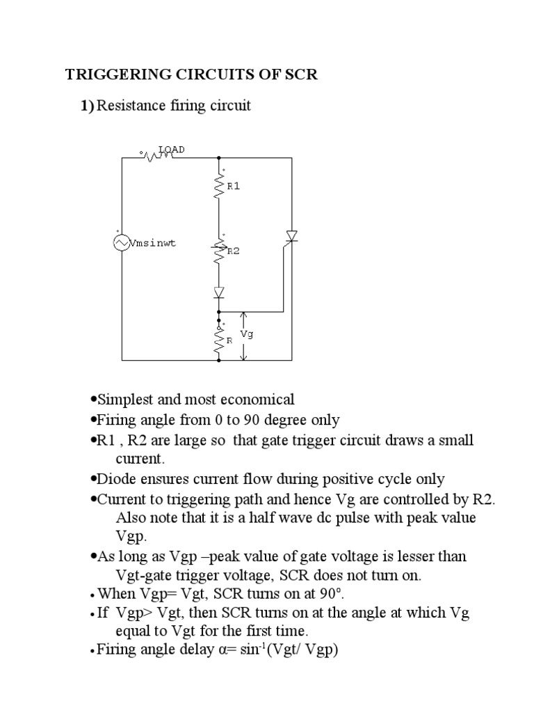 Triggering Circuits of Scr | Capacitor | Electrical Network