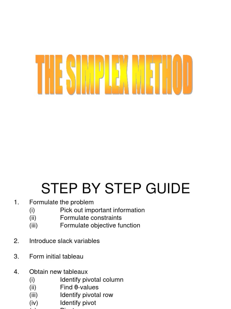 Simplex | PDF | Linear Programming | Variable (Mathematics)