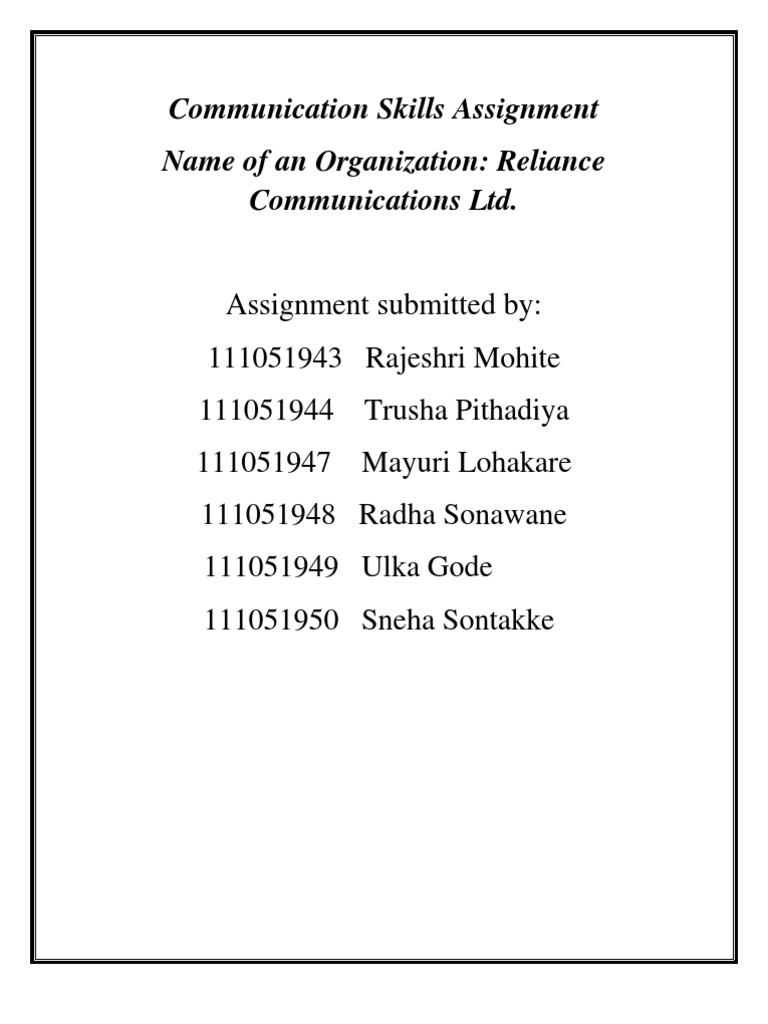 Final Communication Skills Assignment | PDF | Telecommunication ...