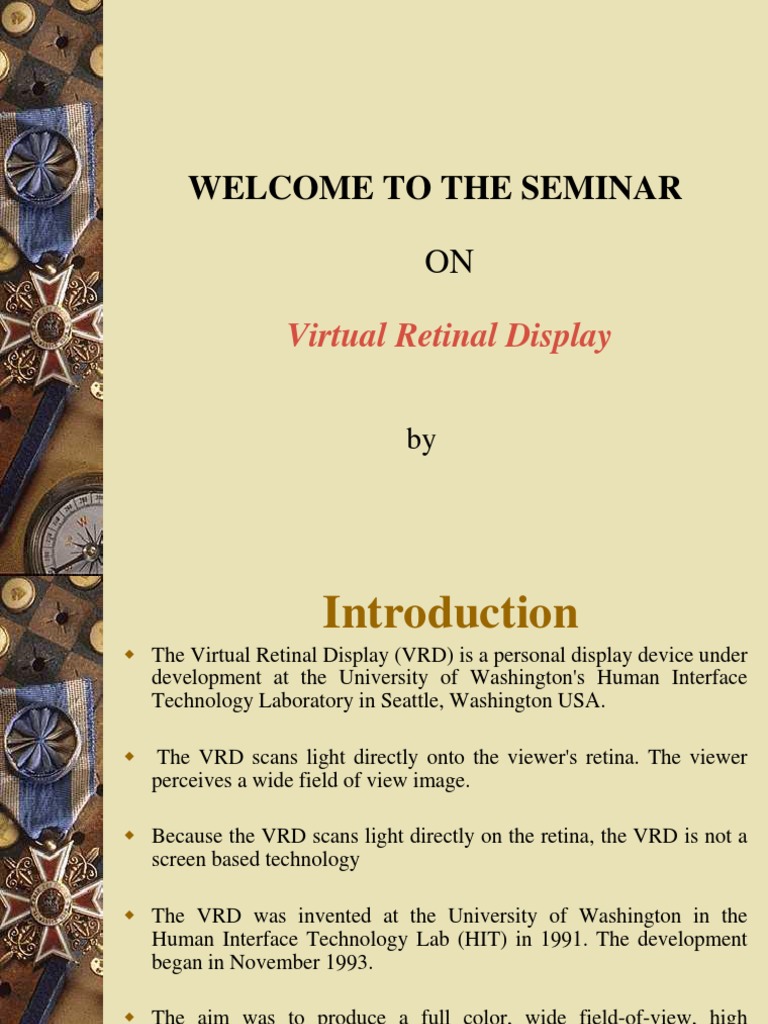 Virtual Retinal Display | PDF | Art | Computers