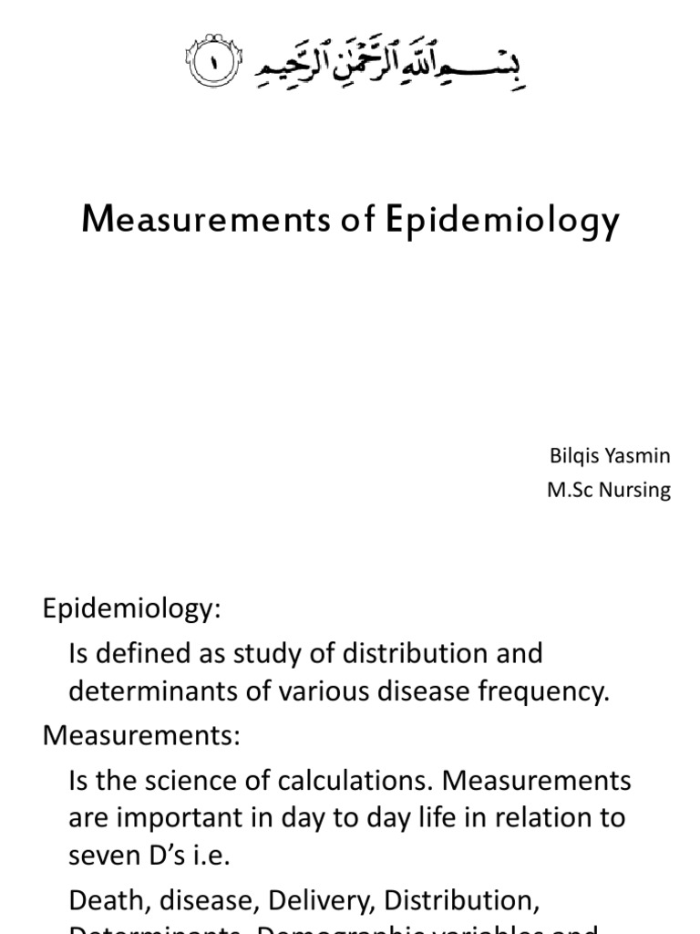 Basic Measurements in Epidemiology | PDF | Incidence (Epidemiology) | Prevalence