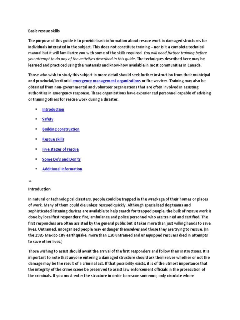 Basic Rescue Skills | PDF | Knot | Nature