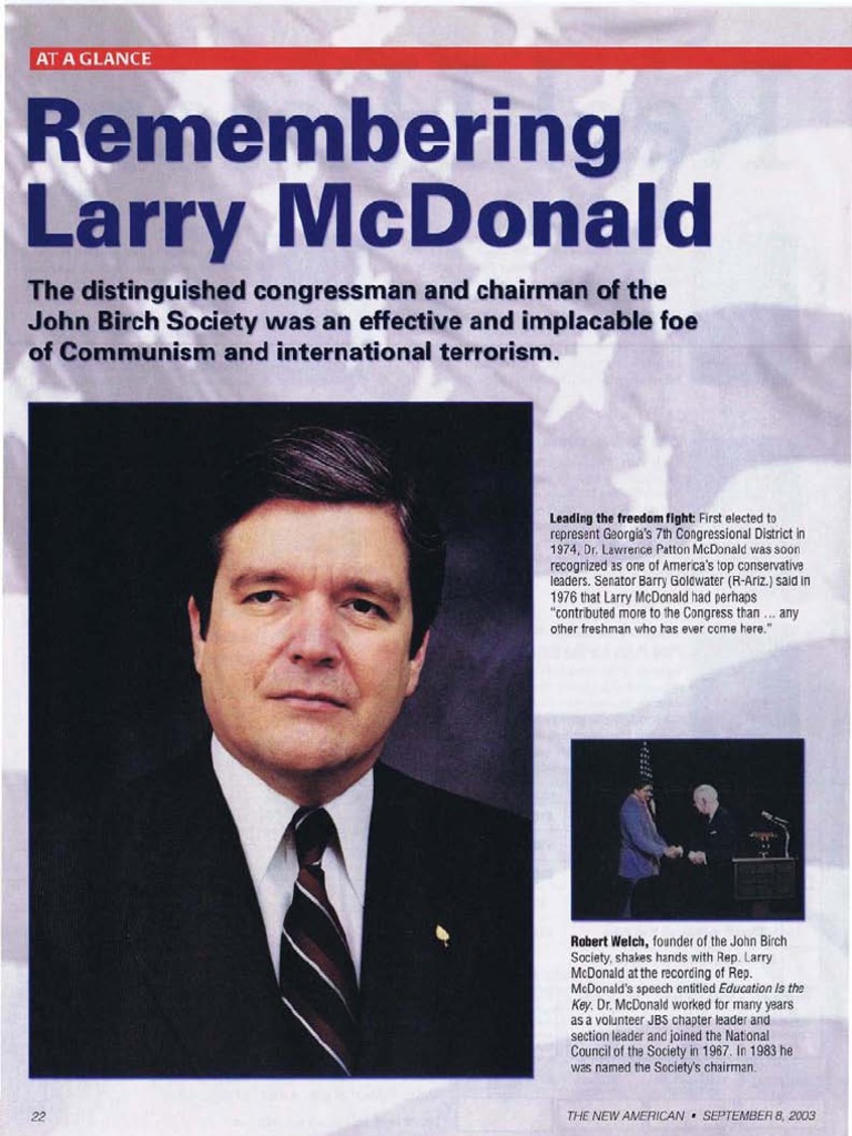 KAL 007 Remembering Larry Patton McDonald | Politics Of The United ...