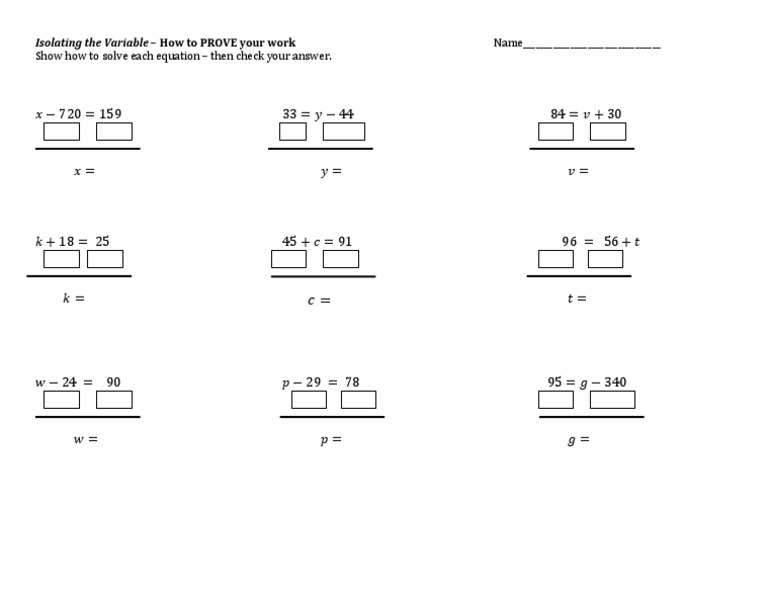 Isolating The Variable - How To PROVE Your Work | PDF | Mathematical ...