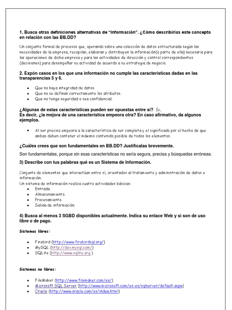 BD Ejercicios | Descargar gratis PDF | Bases de datos | SQL