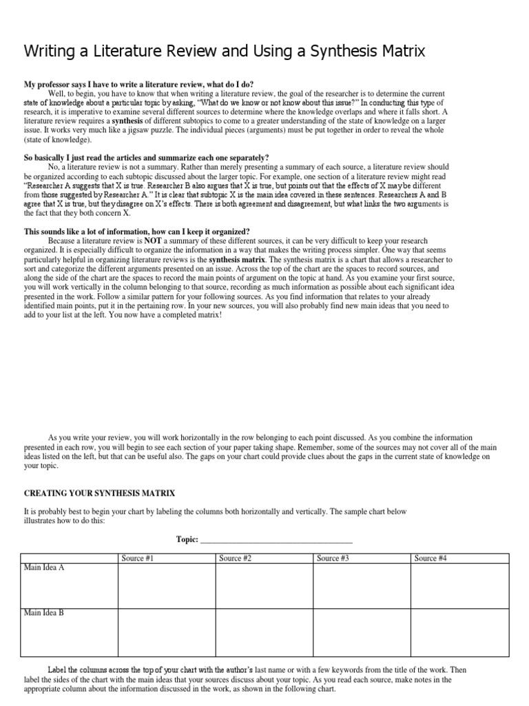 PSYC470 Lit Review & Synthesis Matrix | PDF | Metaphysics Of Mind ...