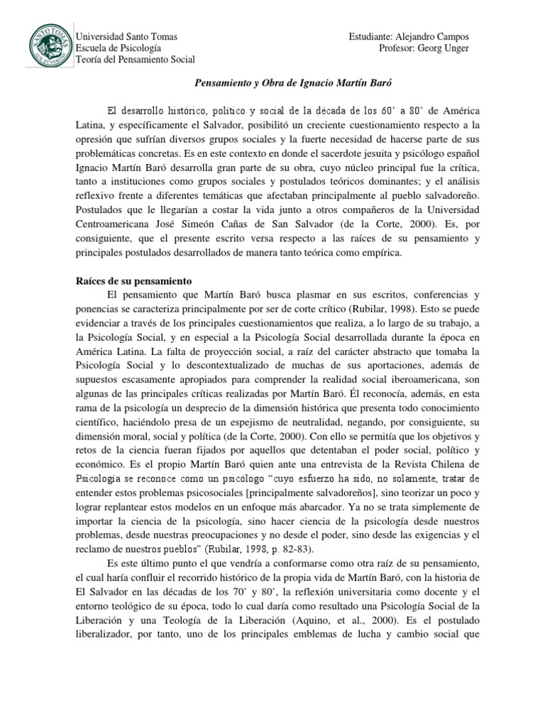 Frases clave de Ignacio Martín Baró | PDF | Sicología | Science