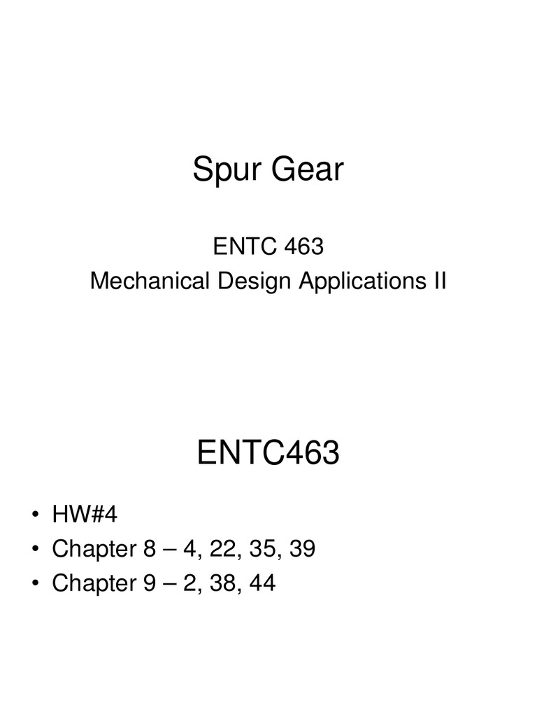 Spur Gear Design | PDF | Gear | Bending