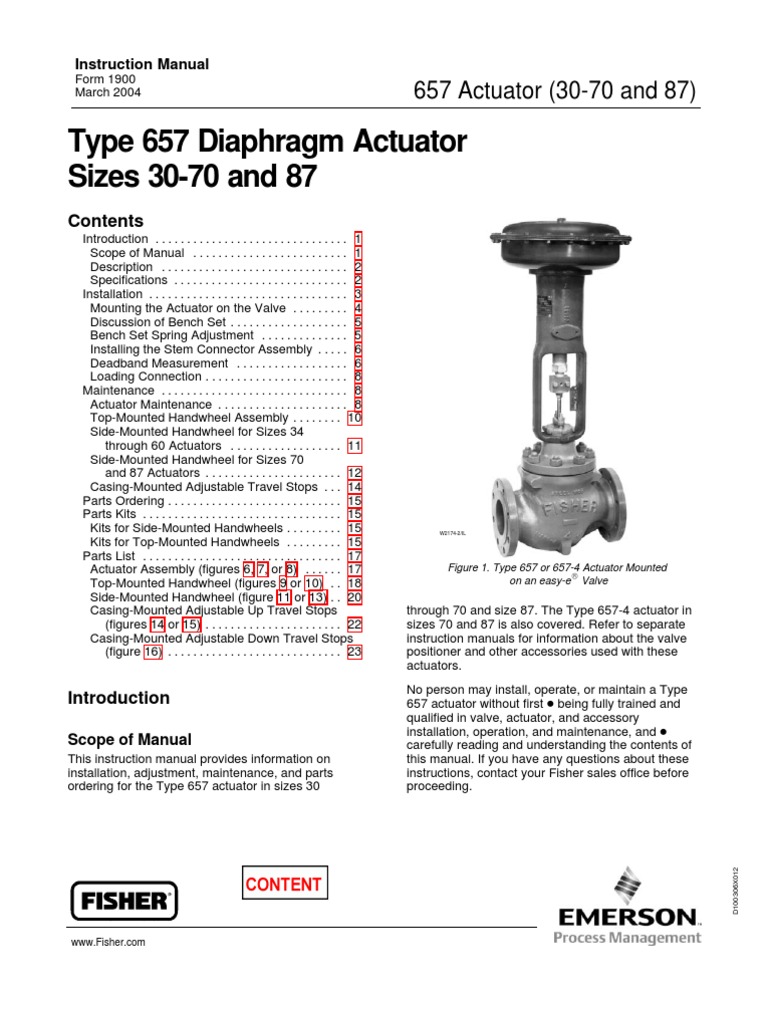 Actuator 657 | PDF | Valve | Nut (Hardware)