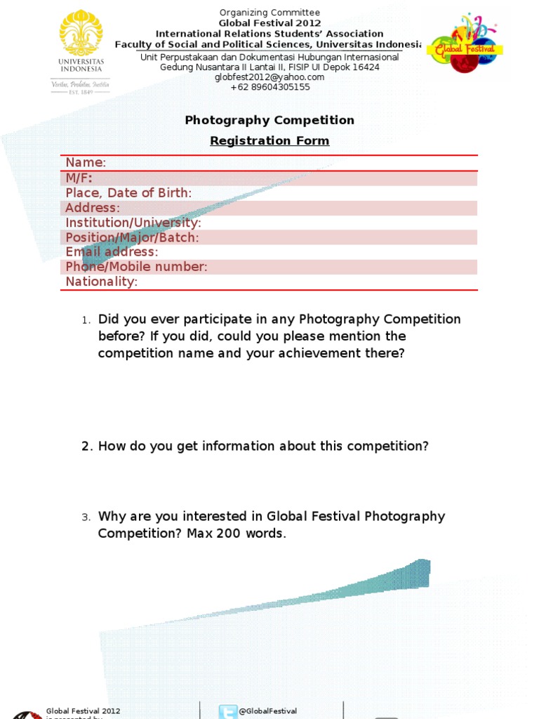 Photography Form | PDF
