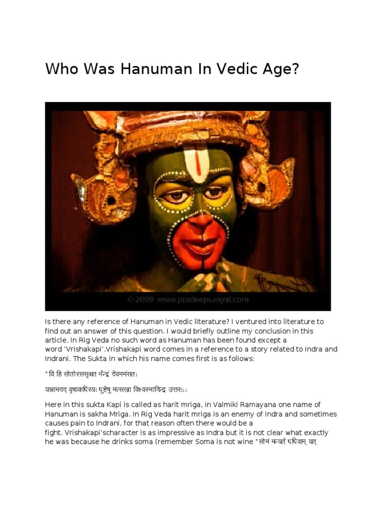 Who Was Hanuman in Vedic Age? | PDF | Vedas | Polytheism