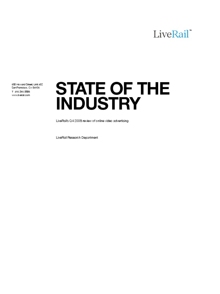 State of The Industry: Liverail'S Q4 2008 Review of Online Video ...