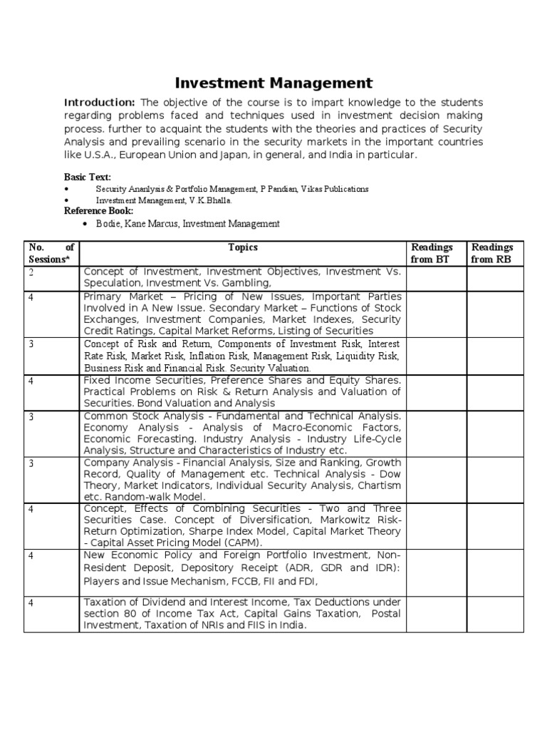 Investment Management | PDF