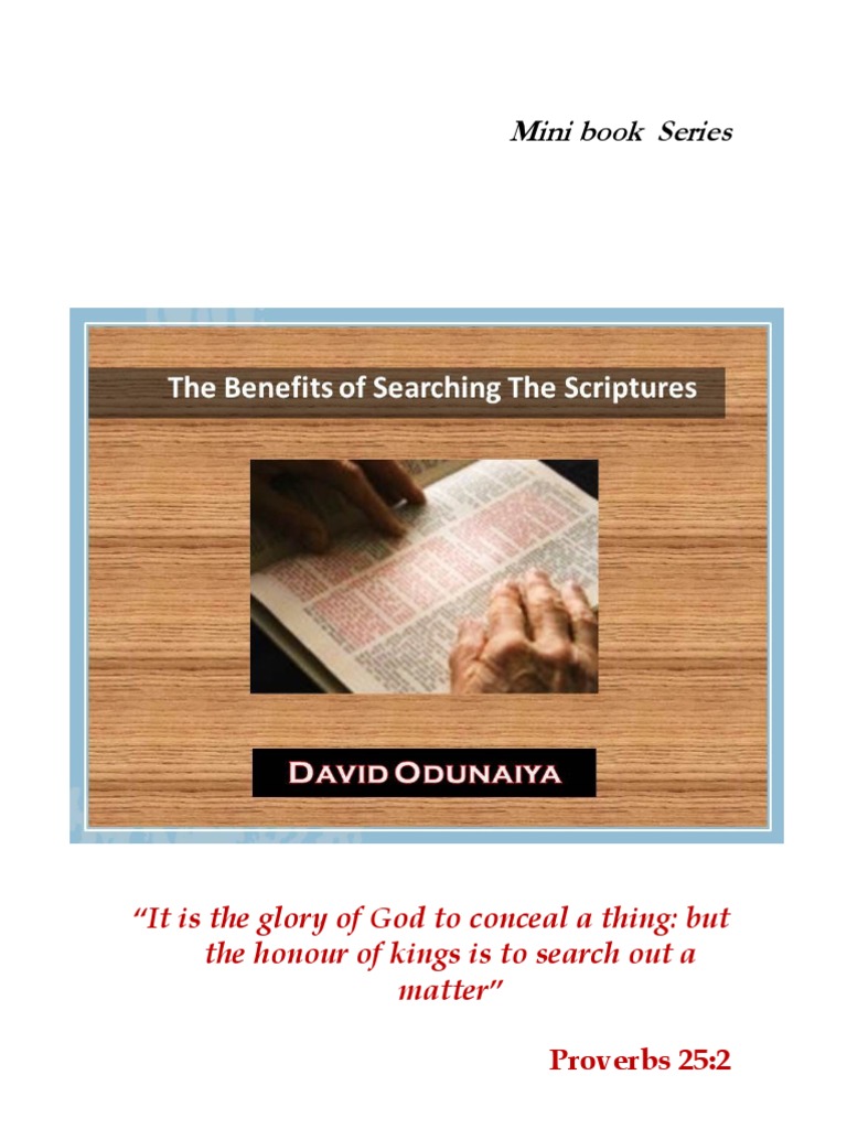 Benefits of Searching The Scriptures | PDF | Wisdom | Epistle To The Romans
