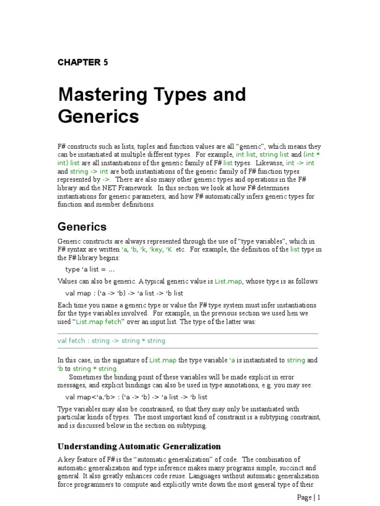 Mastering Types and Generics | PDF | Data Type | Parameter (Computer Programming)