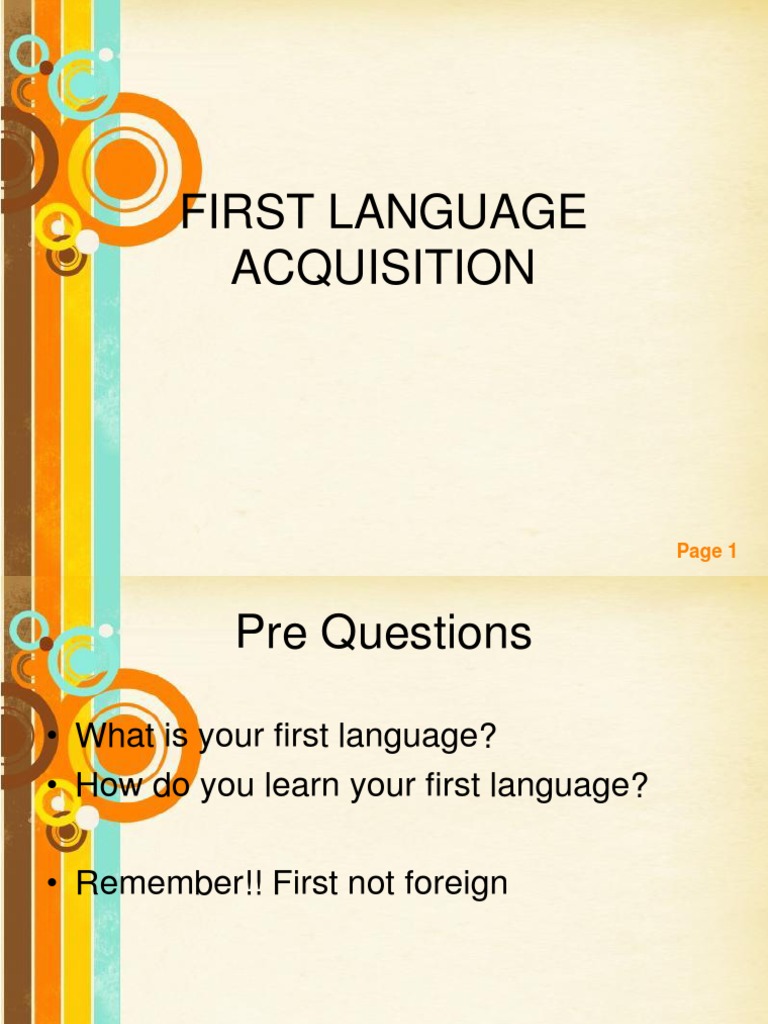 First Language Acquisition | PDF | Language Acquisition | Reinforcement