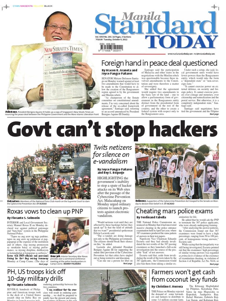 Manila Standard Today -- Tuesday (October 09, 2012) issue | Government ...