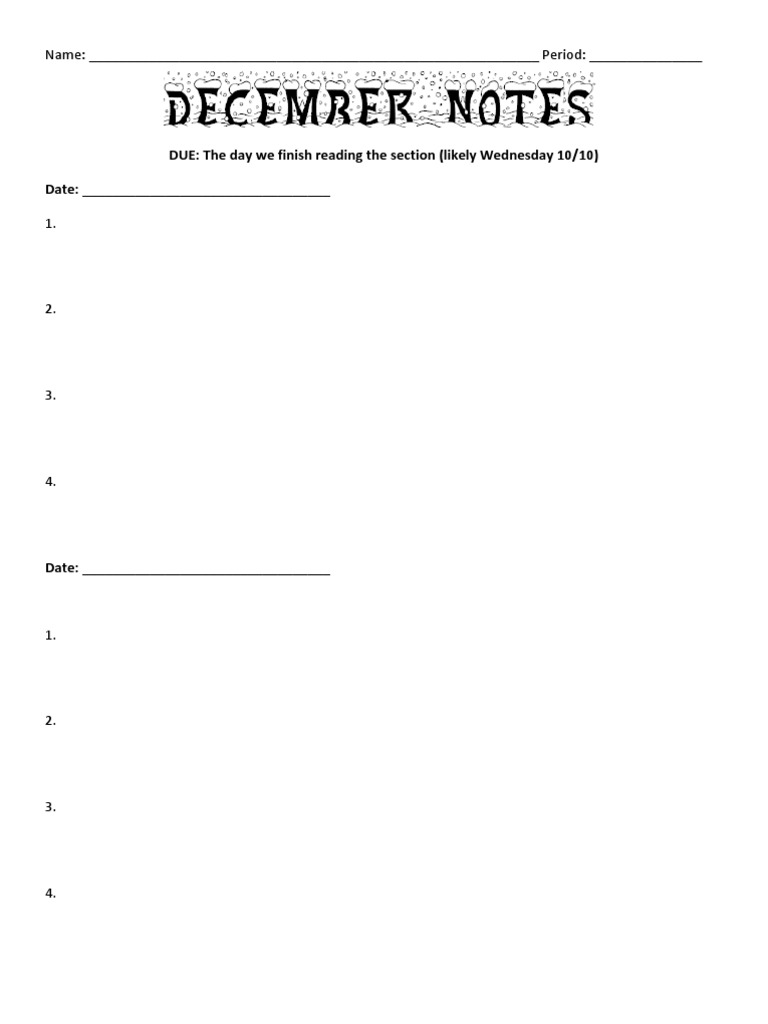 10.8 - December Notes | PDF | Language Arts & Discipline