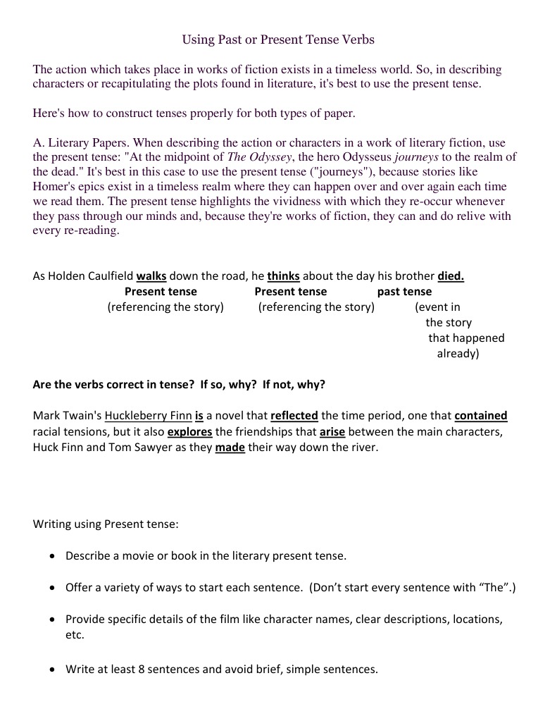 Using Present Tense in Literary Analysis | PDF | General Fiction
