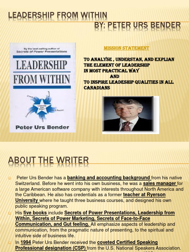 Leadership From Within | PDF | Passion (Emotion) | Leadership