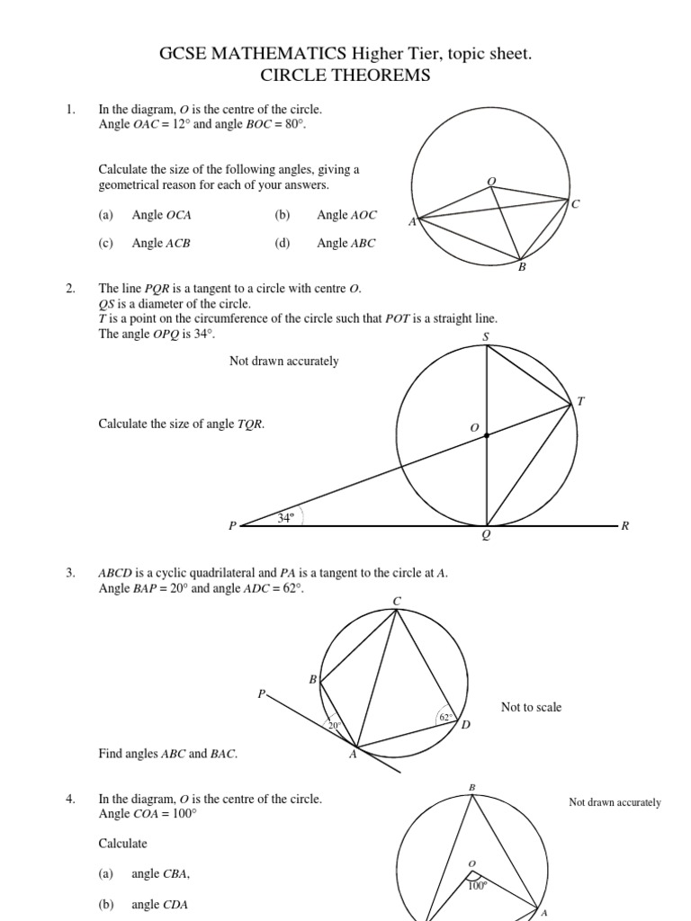Circle Theorems | PDF | Circle | Angle