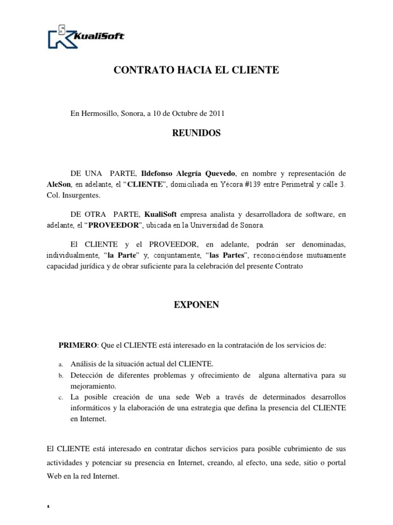 Contrato Cliente | PDF | Red mundial | Internet y web