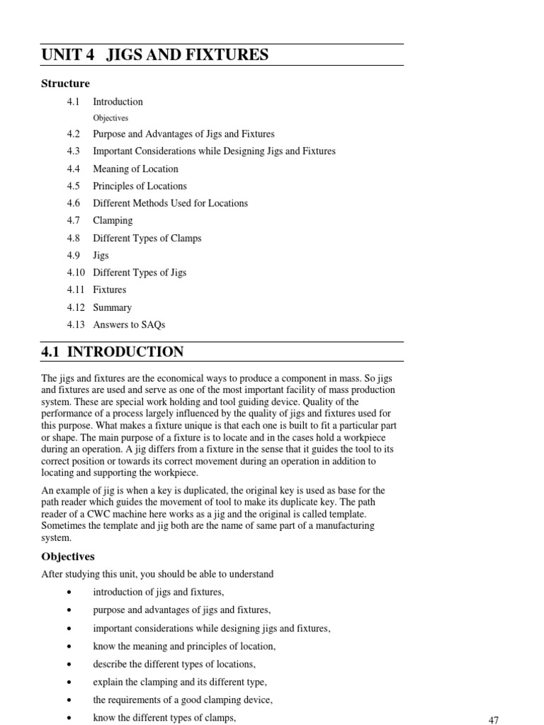 Jigs and Fixtures Design Guide | PDF