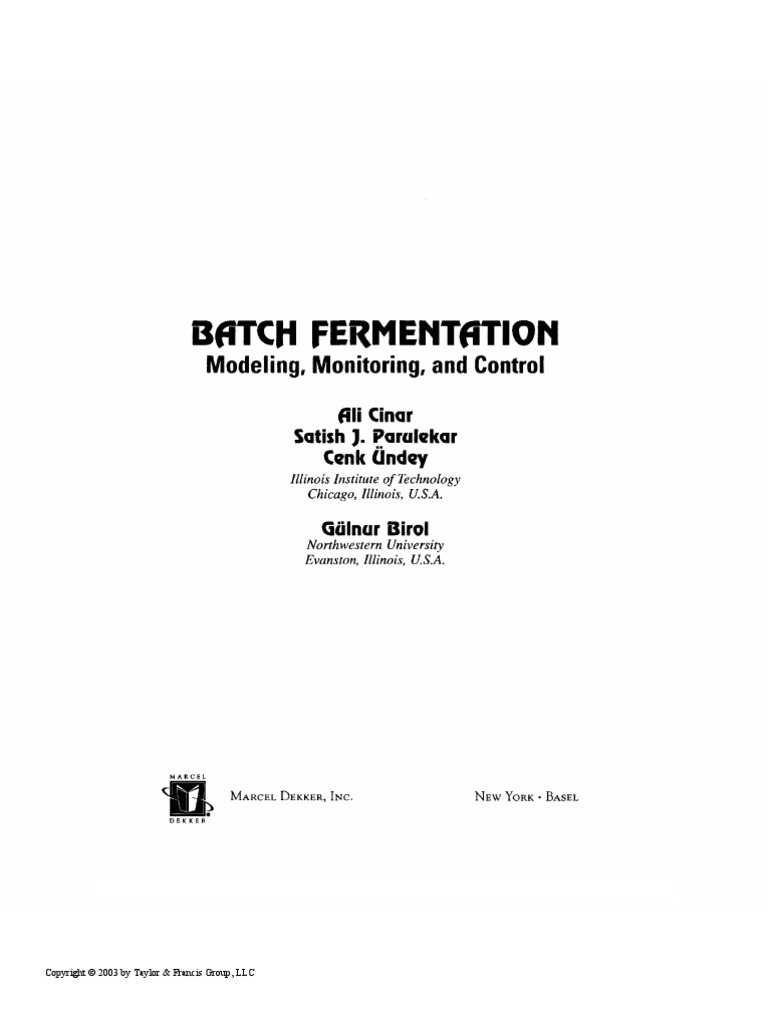 Batch Fermentation | PDF | Catalysis | Principal Component Analysis