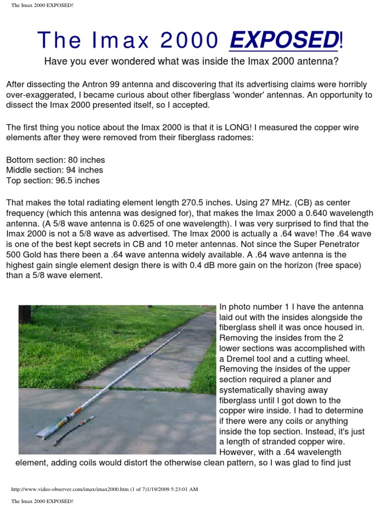 The Imax 2000 Exposed | PDF | Antenna (Radio) | Telecommunications Engineering