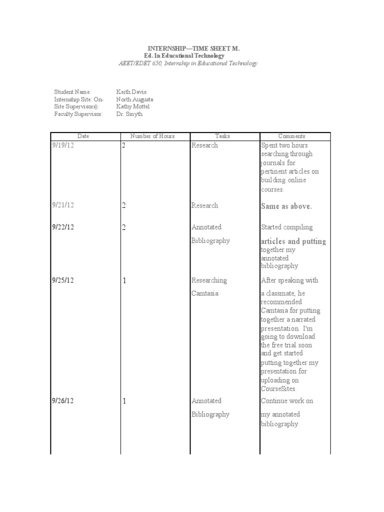 Signed Timesheet 2 | PDF