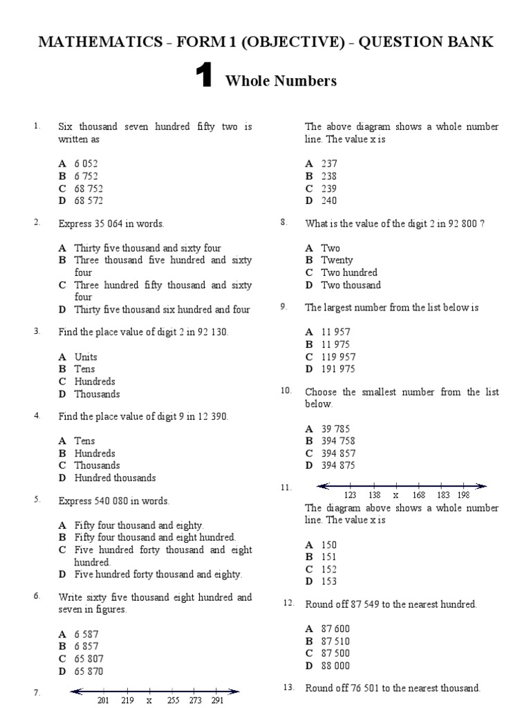 Mathematics f1 Topic 1 | Download Free PDF | Summation | Numbers