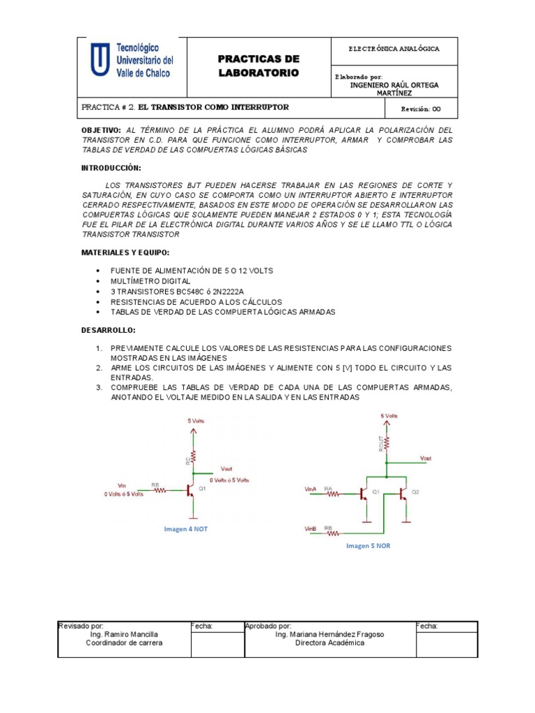 Practica 2. Transistor Como Interruptor | PDF