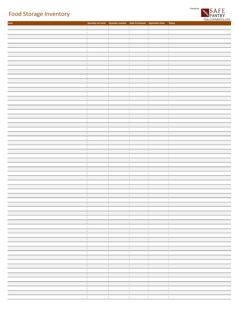 Food Storage Inventory Tracker | PDF | Shelf Life | Supply Chain Management