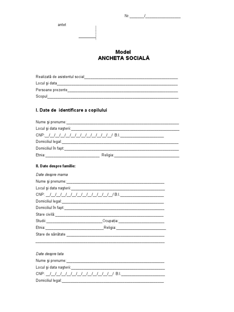 Ancheta - Sociala - Model | PDF