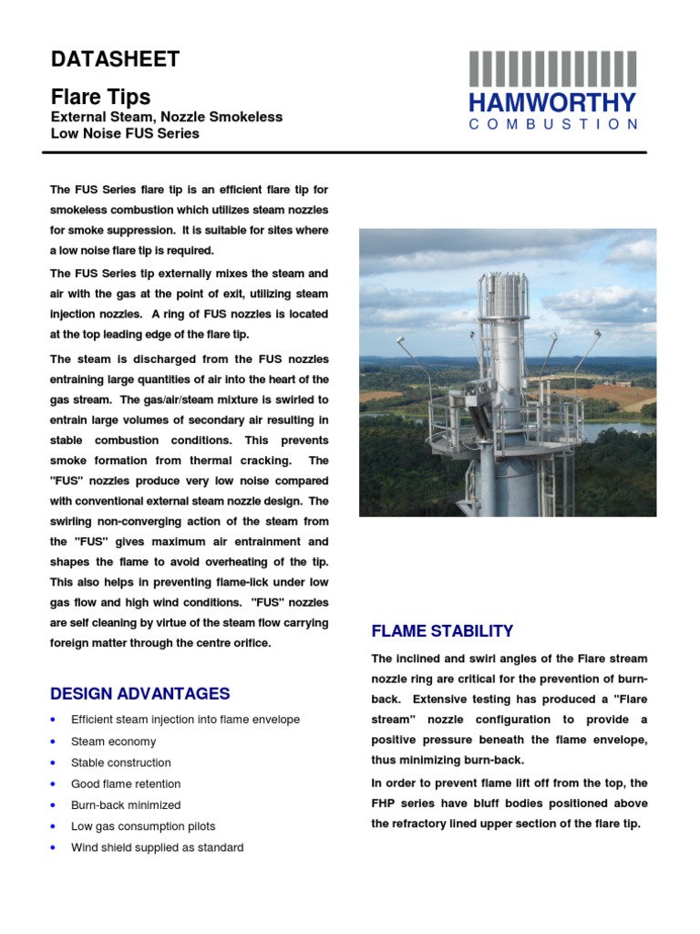 FUS Flare Tips Datasheet | PDF | Refractory | Nozzle
